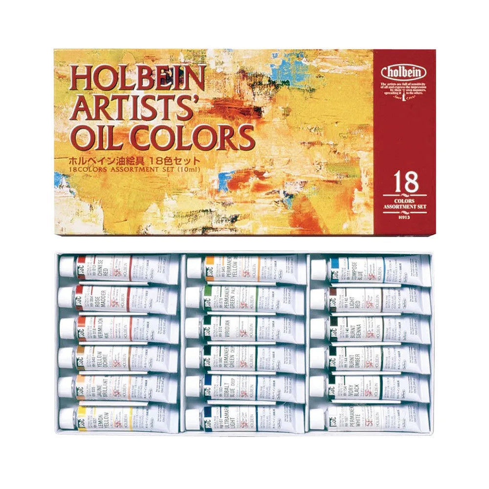 HolbeinOil Paint 10ml 18 color set H913 – Art Supplies Japan