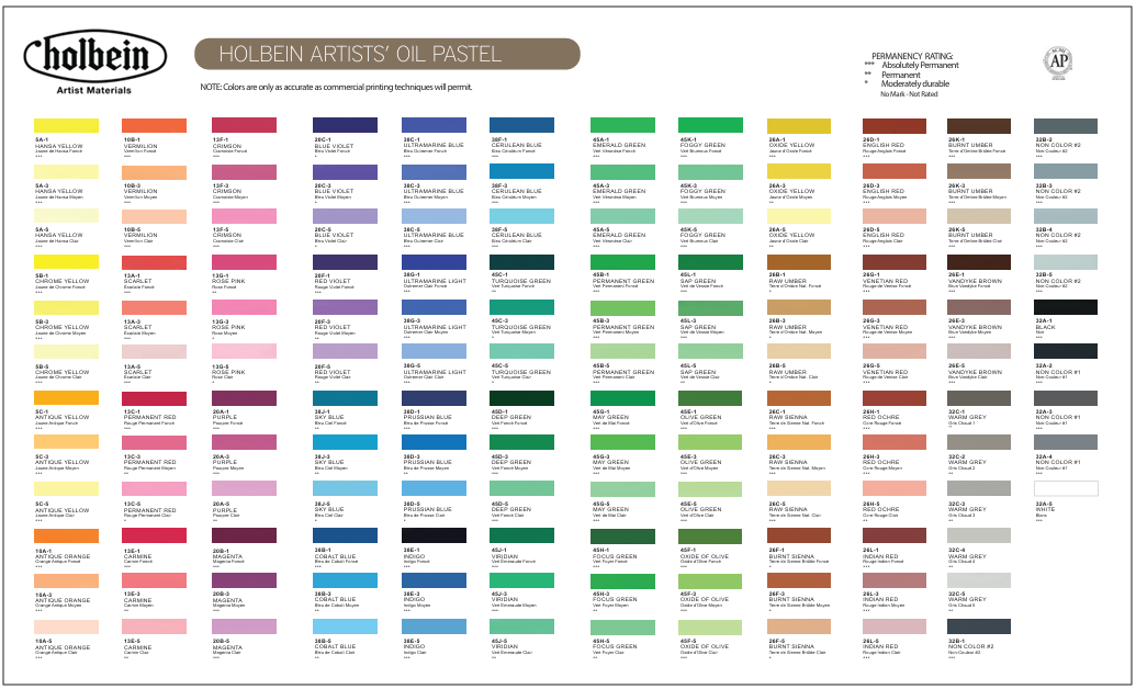 Holbein Artists' Oil Pastels 100 Colors Set Wooden Box U690 – Art ...